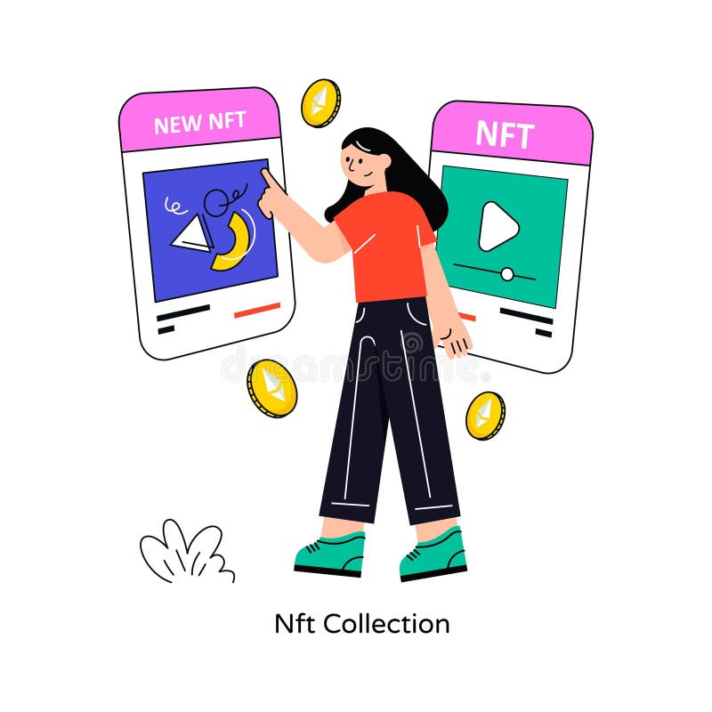 Nft Collection Flat Style Design Vector Illustration. Stock ...