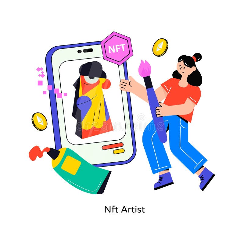 Nft Artist Flat Style Design Vector Illustration. Stock Illustration ...
