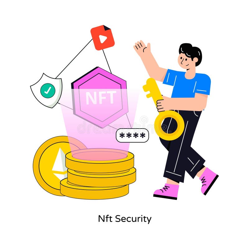 Nft Security Flat Style Design Vector Illustration. Stock Illustration Editorial Photography ...