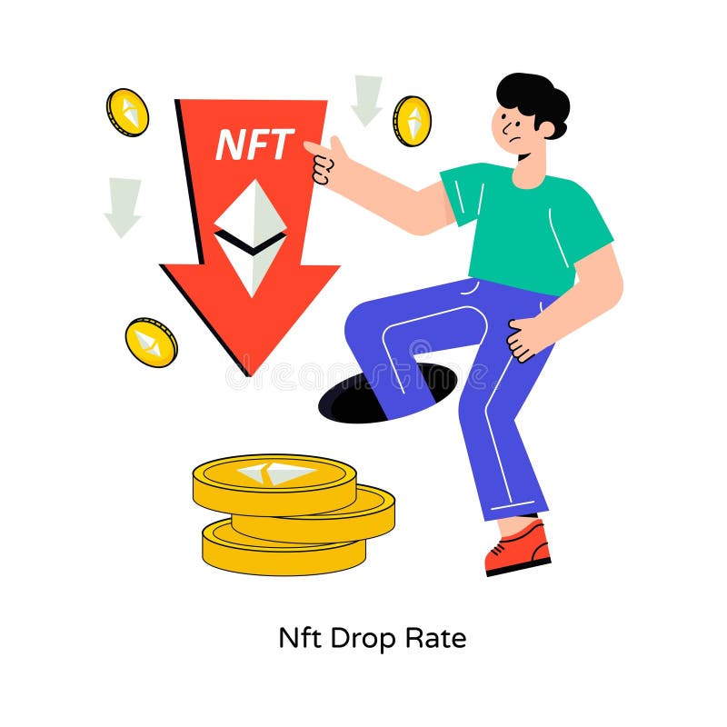 Nft Drop Rate Flat Style Design Vector Illustration. Stock Illustration ...