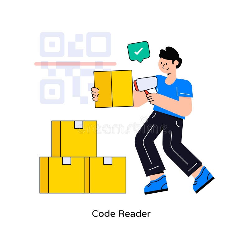 Code Reader Flat Style Design Vector Illustration. Stock Illustration ...