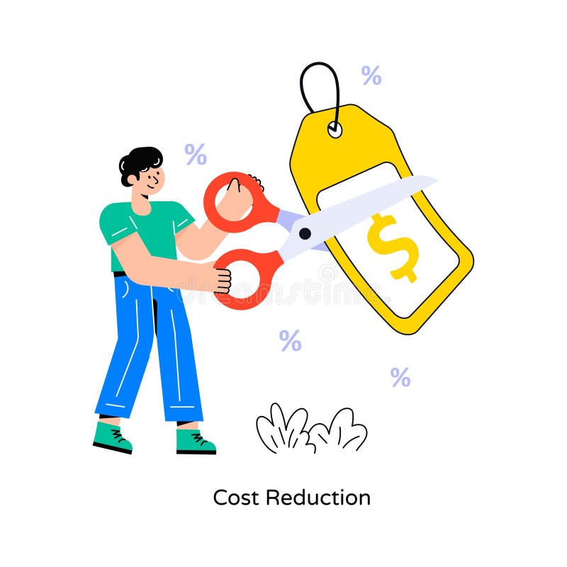 Cost Reduction Flat Style Design Vector Illustration. Stock ...