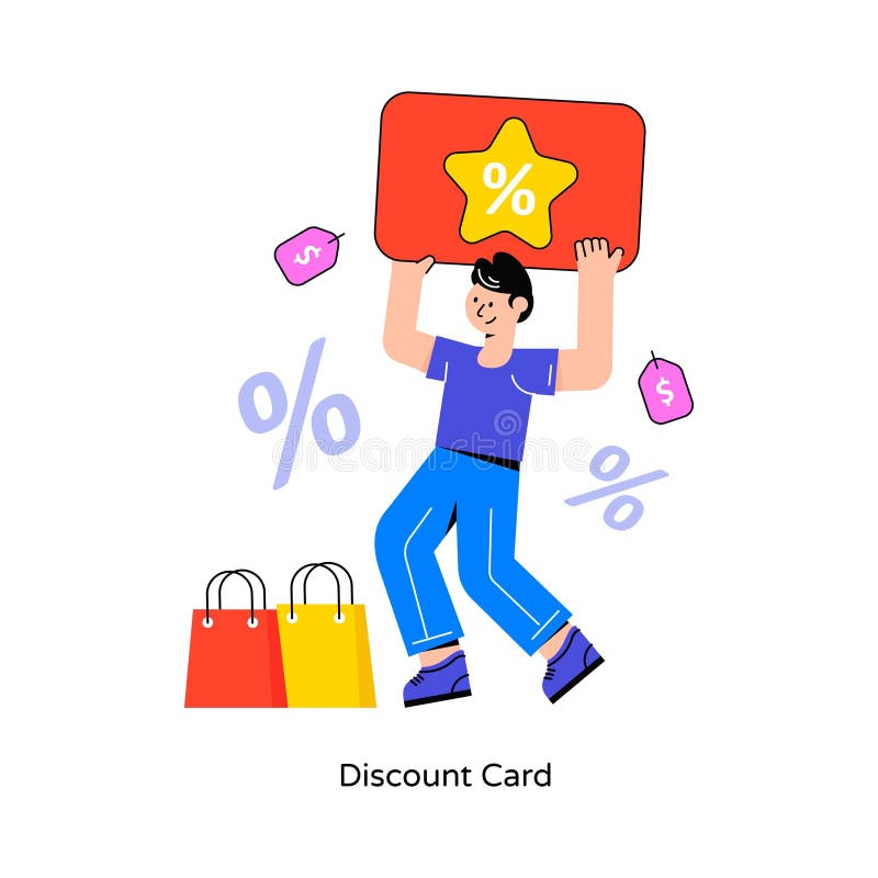 Discount Card Flat Style Design Vector Illustration. Stock Illustration ...