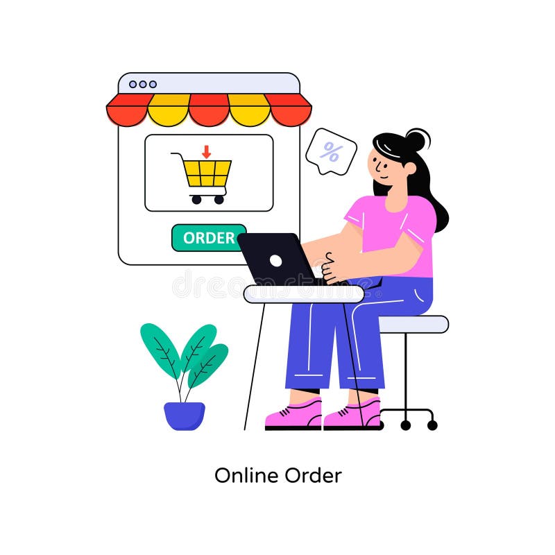 Online Order Flat Style Design Vector Illustration. Stock Illustration ...