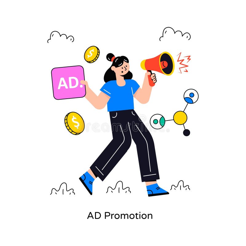 AD Promotion Flat Style Design Vector Illustration. Stock Illustration ...