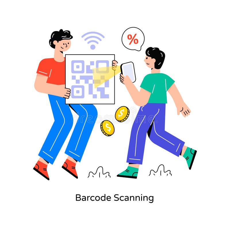 Barcode Scanning Flat Style Design Vector Illustration. Stock ...