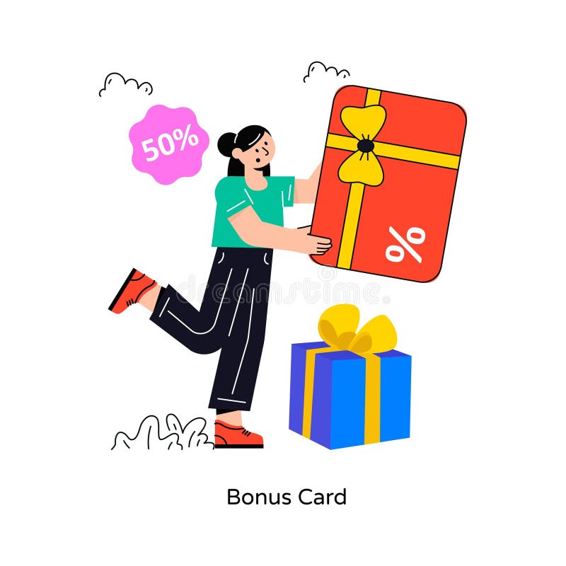 Bonus Card Flat Style Design Vector Illustration. Stock Illustration ...