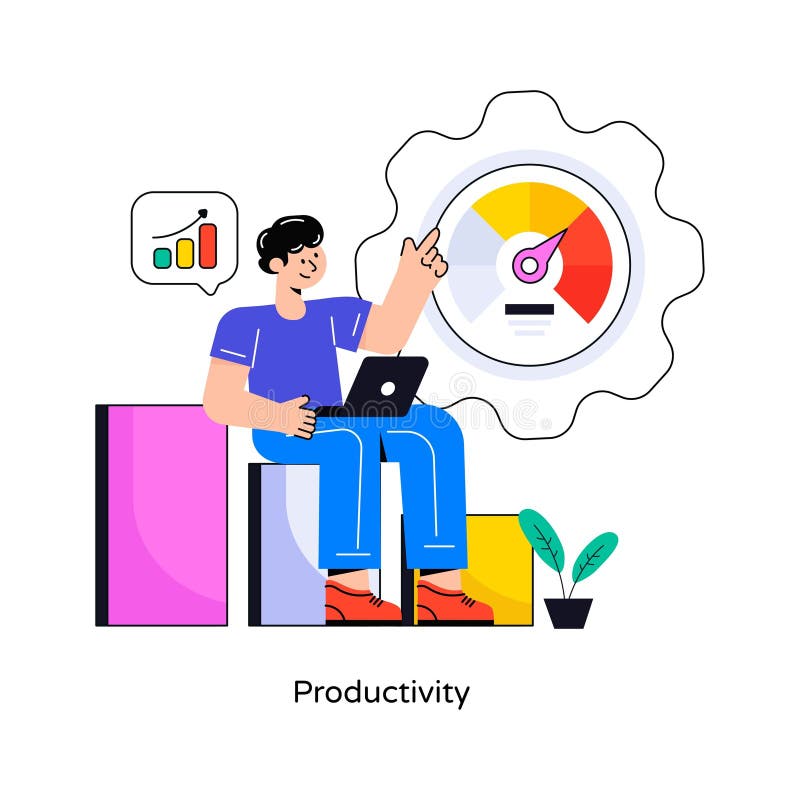 Productivity Flat Style Design Vector Illustration. Stock Illustration ...