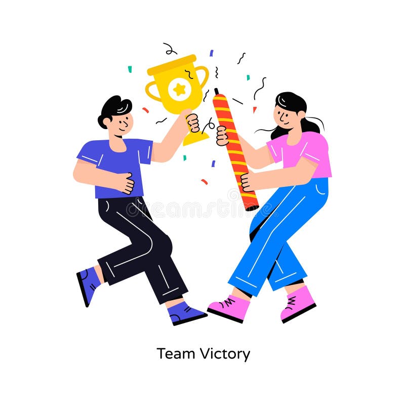 Team Victory Flat Style Design Vector Illustration. Stock Illustration ...