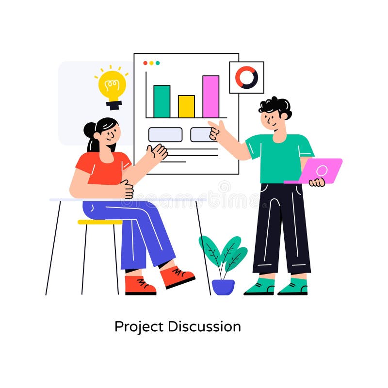 Project Discussion Flat Style Design Vector Illustration. Stock ...