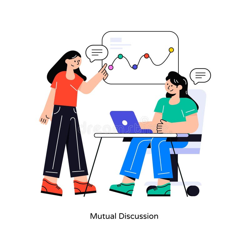 Mutual Discussion Flat Style Design Vector Illustration. Stock ...