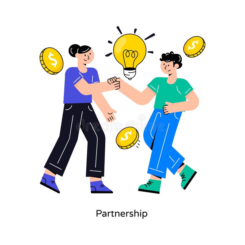 Partnership Flat Style Design Vector Illustration. Stock Illustration ...