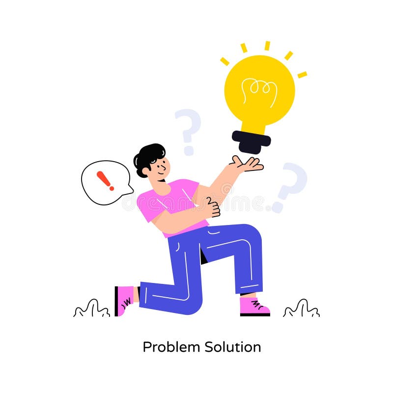 Problem Solution Flat Style Design Vector Illustration. Stock ...