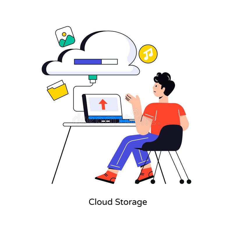 Cloud Storage Vector Outline Icon Style Illustration. EPS 10 File Stock ...
