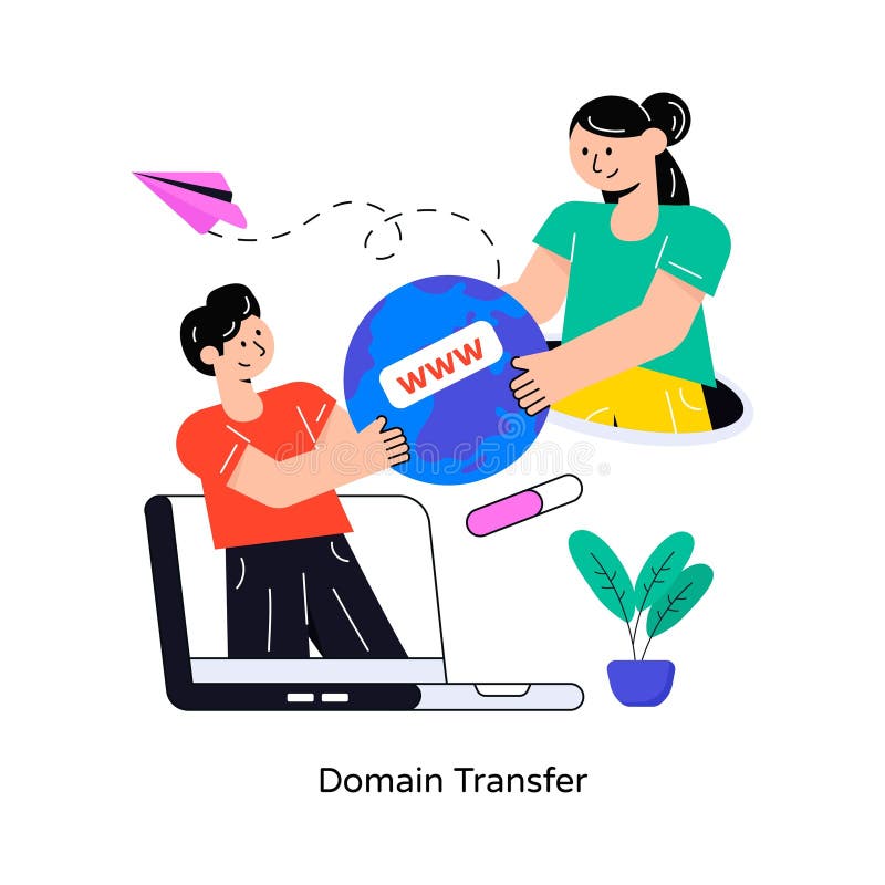 Domain Transfer Flat Style Design Vector Illustration. Stock ...