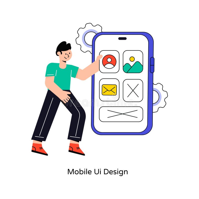 Mobile Ui Design Flat Style Design Vector Illustration. Stock ...