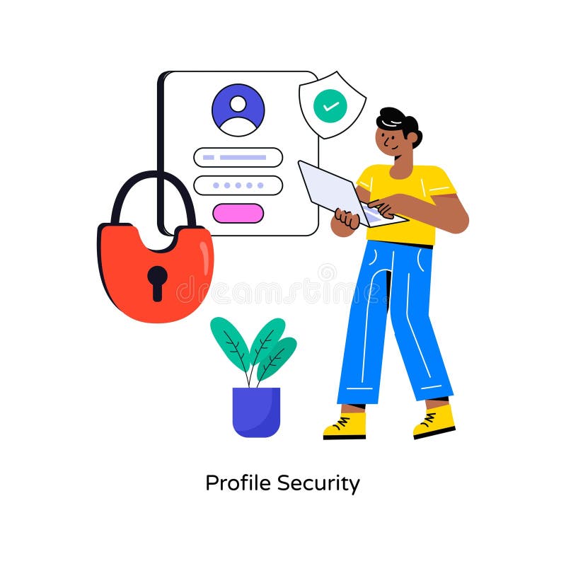 Profile Security Flat Style Design Vector Illustration. Stock Illustration Stock Vector ...