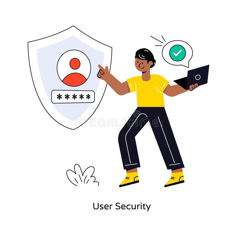 User Security Flat Style Design Vector Illustration. Stock Illustration ...
