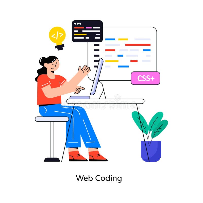 Web Coding Flat Style Design Vector Illustration. Stock Illustration Stock Vector - Illustration ...