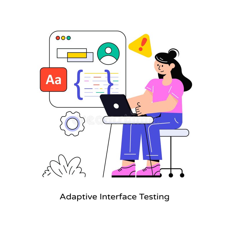 Adaptive Interface Testing Flat Style Design Vector Illustration. Stock ...