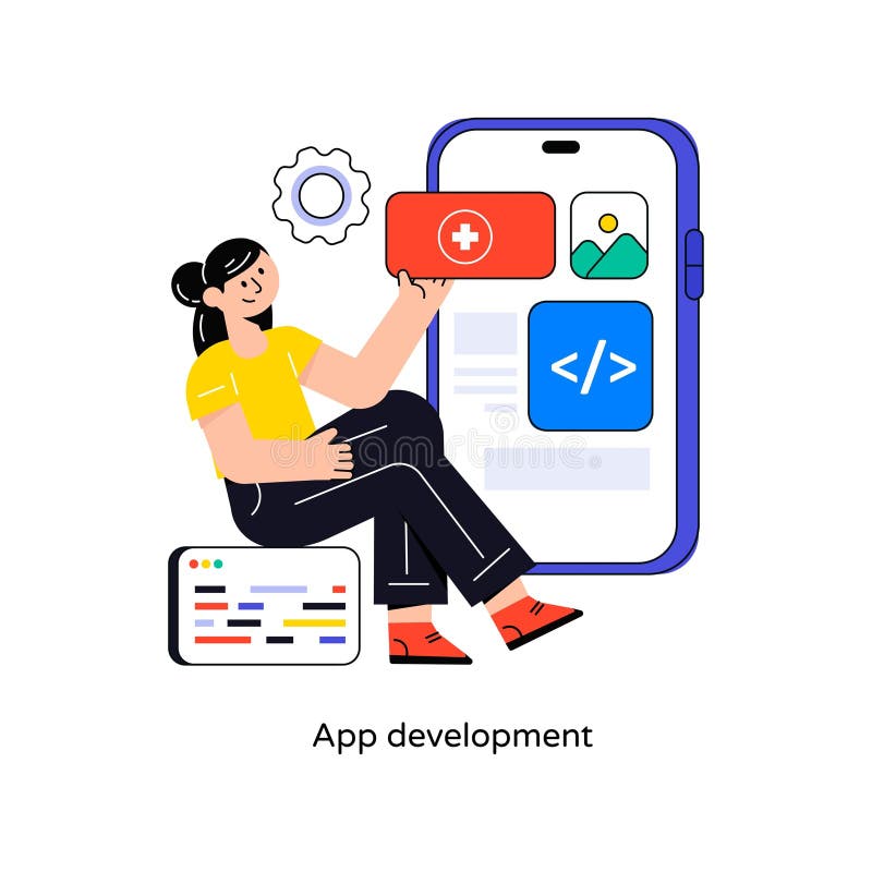App Development Flat Style Design Vector Illustration. Stock Illustration Stock Vector ...
