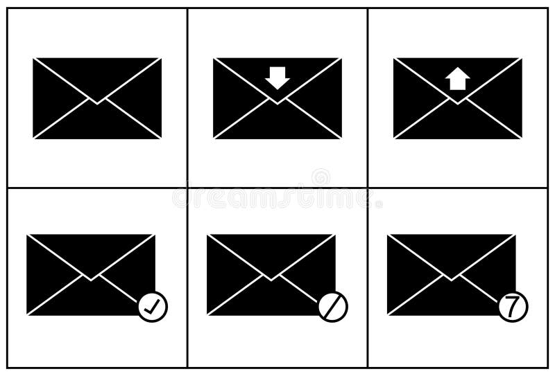 Mail Icons. Envelope and Check Mark. Vector Illustration. Mailing Icon ...