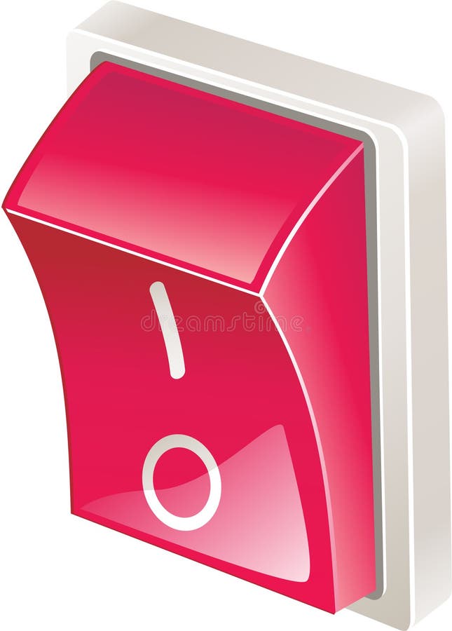 On Off Red Switch. Emergency Red Switch Button Flat Design. Vector ...