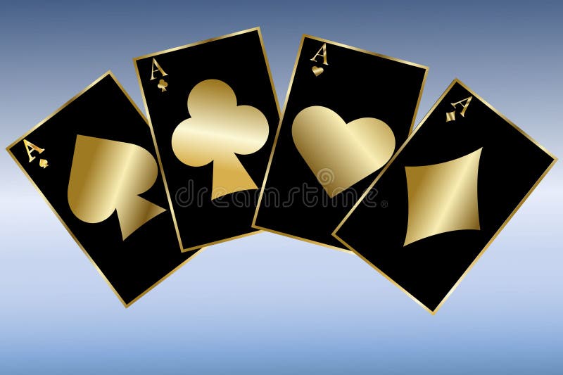 Playing Cards.Poker Cards, Black and Gold Style Stock Vector ...