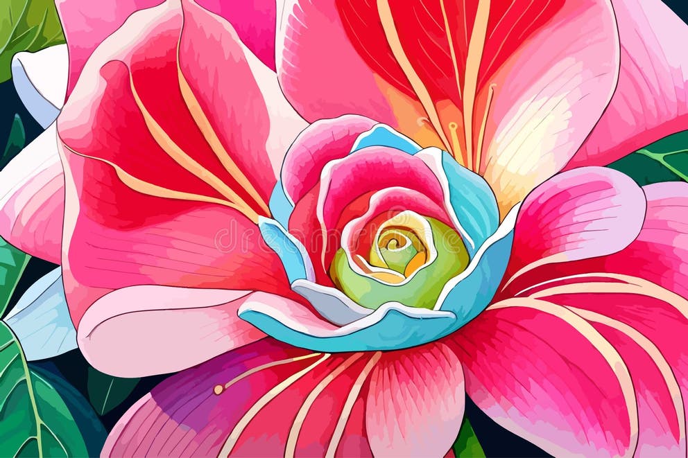 Adenium Flower Watercolor Art & Illustration Make with AI Stock Vector ...