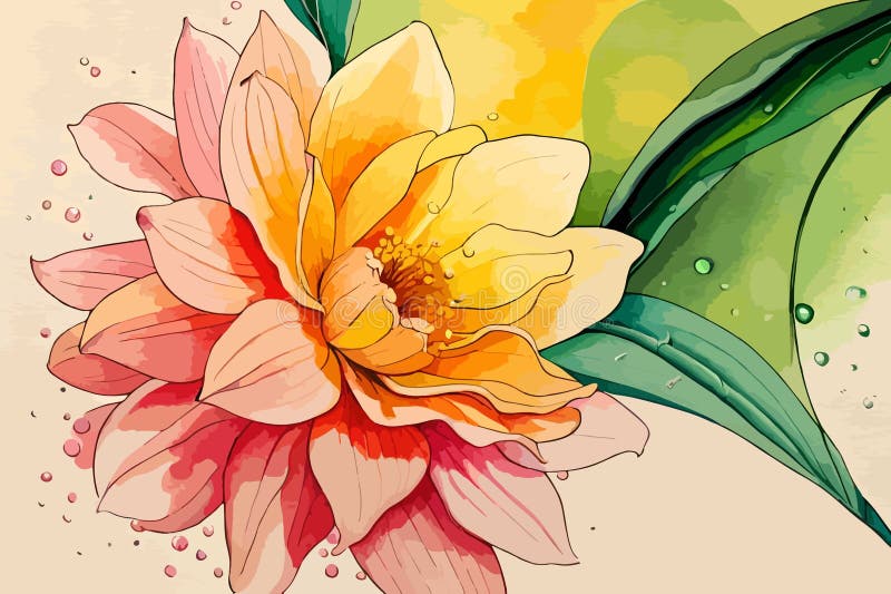 Alamanda Flower Watercolor Illustration Made with Ai Stock Vector ...