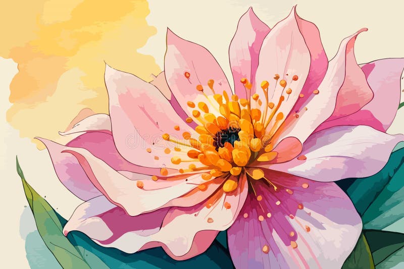 Alamanda Flower Watercolor Illustration Made with Ai Stock Vector ...