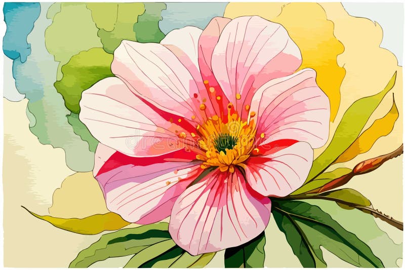 Alamanda Flower Watercolor Illustration Made with Ai Stock Vector ...