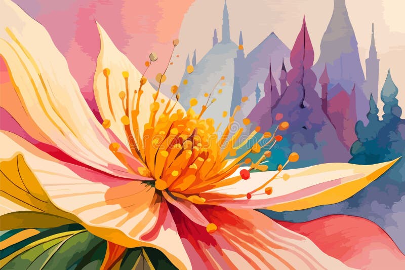 Alamanda Flower Watercolor Illustration Made with Ai Stock Vector ...