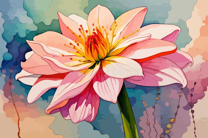 Alamanda Flower Watercolor Illustration Made with Ai Stock Vector ...