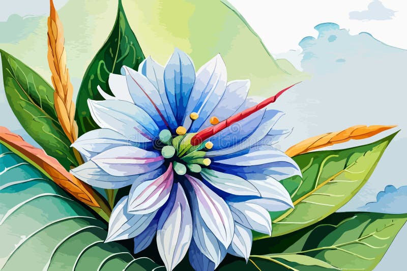 Ashoka Flower Watercolor Illustration Made with Ai Stock Vector ...