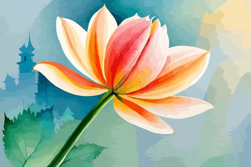 Ashoka Flower Watercolor Illustration Made with Ai Stock Vector ...