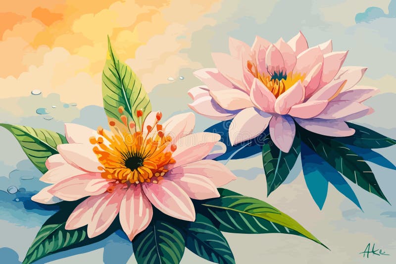 Ashoka Flower Watercolor Illustration Made with Ai Stock Vector ...