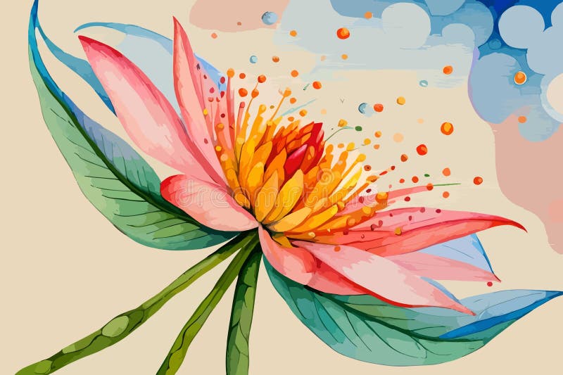 Ashoka Flower Watercolor Illustration Made with Ai Stock Vector ...