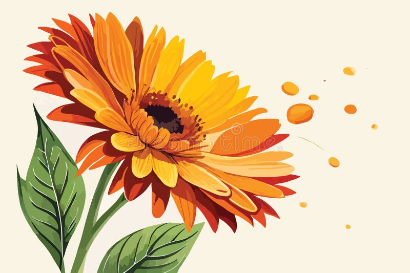 Calendula Flower Watercolor Illustration Made with Ai Stock Vector ...