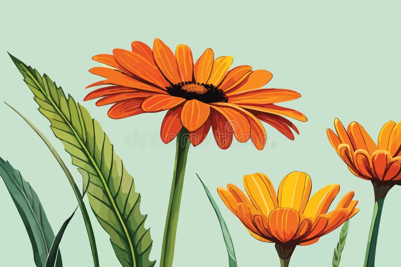 Calendula Flower Watercolor Illustration Made with Ai Stock Vector ...