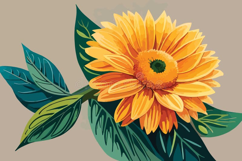 Calendula Flower Watercolor Illustration Made with Ai Stock Vector ...