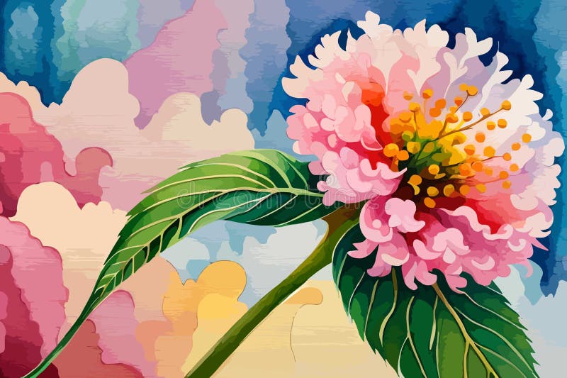 Cockscomb Flower Watercolor Illustration Made with Ai Stock Vector ...