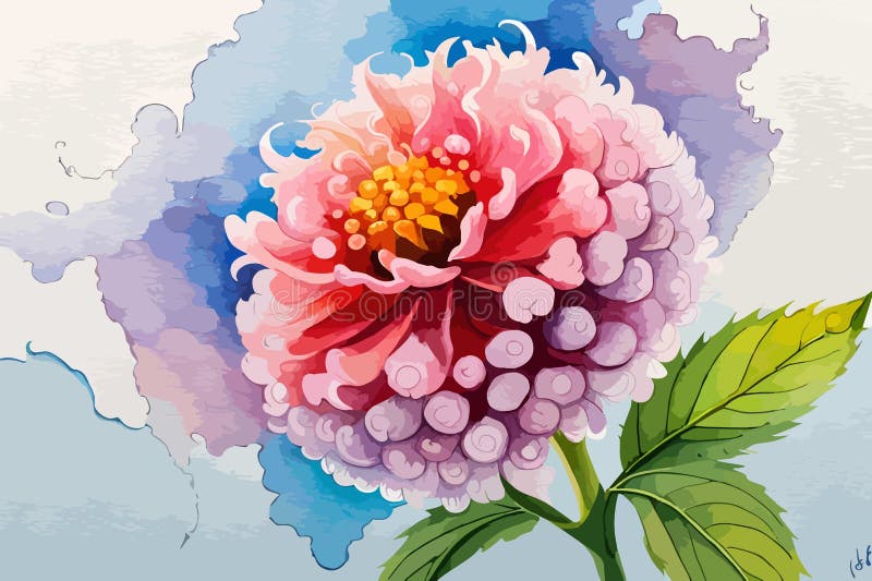 Cockscomb Flower Watercolor Illustration Made with Ai Stock Vector ...