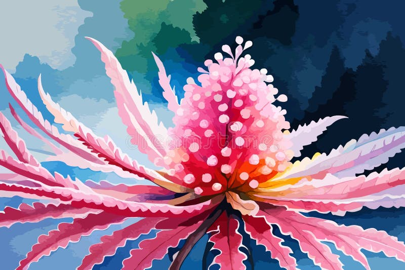 Cockscomb Flower Watercolor Illustration Made with Ai Stock Vector ...