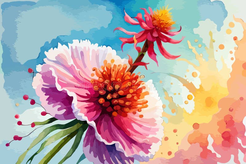 Watercolor Cockscomb Stock Illustrations – 79 Watercolor Cockscomb ...