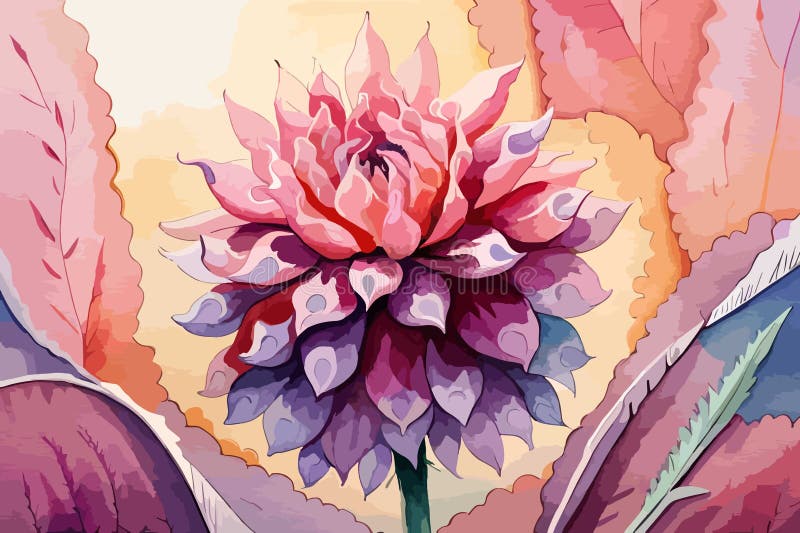 Cockscomb Flower Watercolor Illustration Made with Ai Stock Vector ...