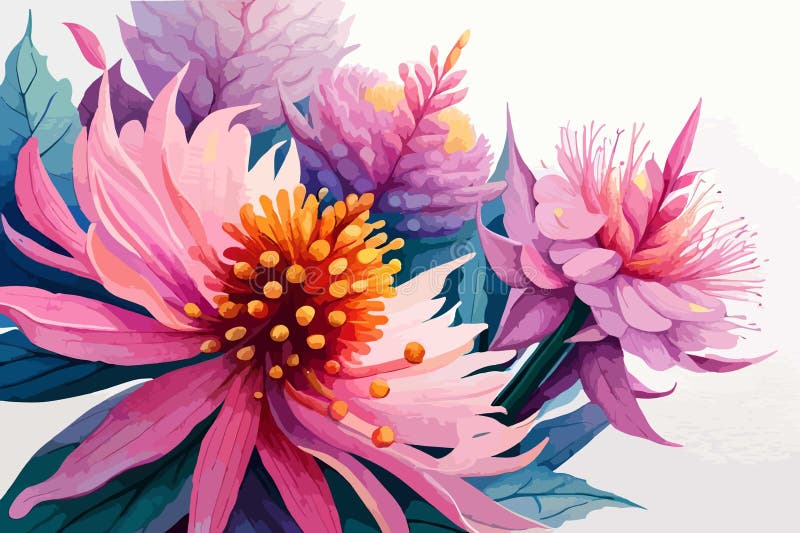 Cockscomb Flower Watercolor Illustration Made with Ai Stock Vector ...