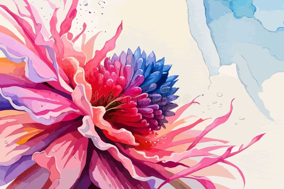 Cockscomb Flower Watercolor Illustration Made with Ai Stock Vector ...
