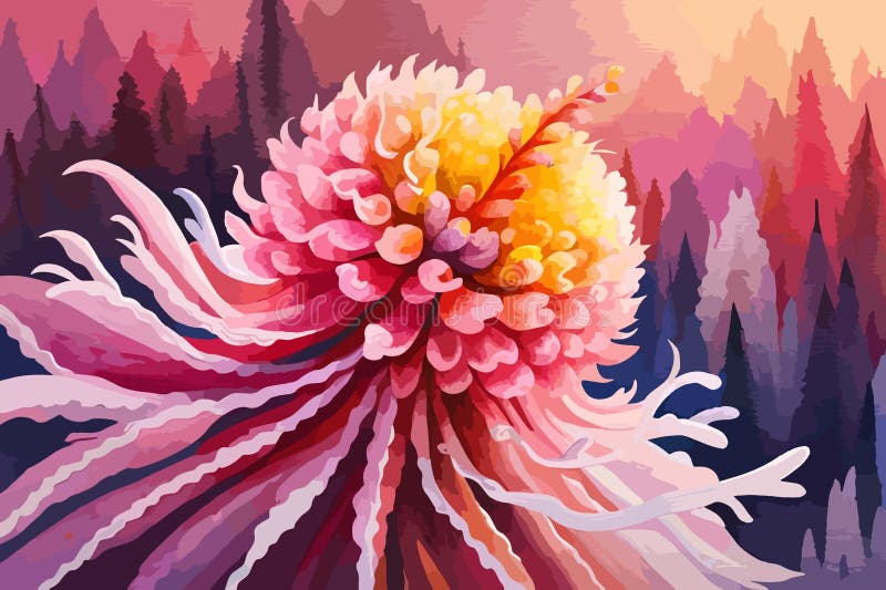 Cockscomb Flower Watercolor Illustration Made with Ai Stock Vector ...