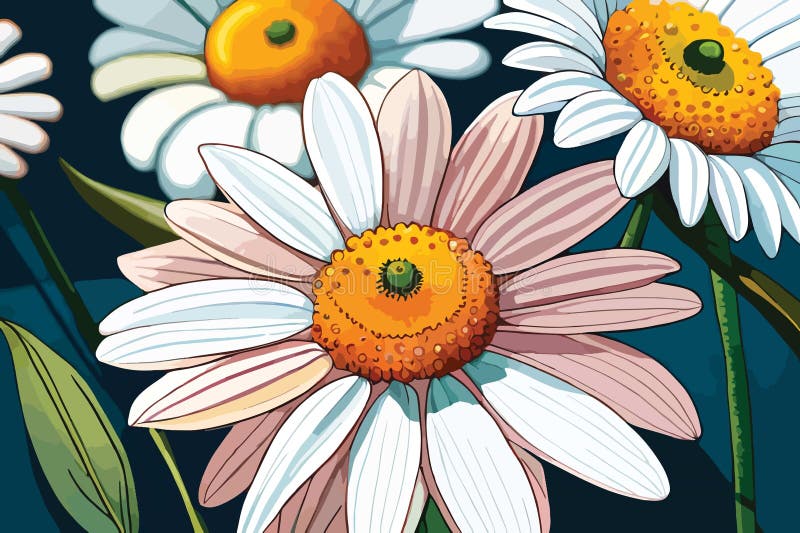 Daisy Flower Watercolor Art and Illustration Created with Ai Stock ...